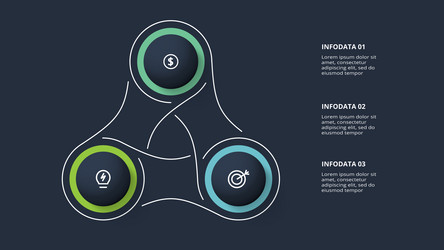Diagram concept for infographic with 3 steps Vector Image
