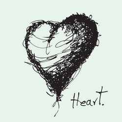 Drawing of heart on graph paper Royalty Free Vector Image