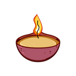 Greeting diwali lamp cartoon Royalty Free Vector Image