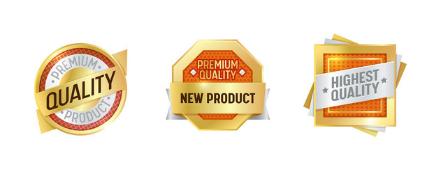 Quality label badge premium certificate design Vector Image