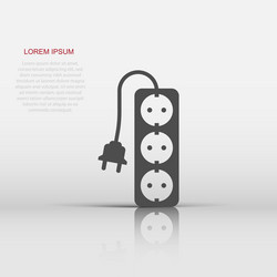 Extension cord sign icon in flat style electric Vector Image
