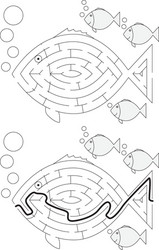 Fish Maze Vector Images (over 440)