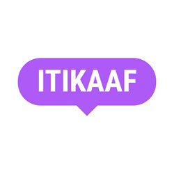 Itikaaf purple callout banner with information Vector Image