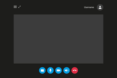 Video call screen template for online Royalty Free Vector