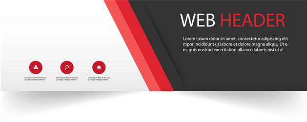 Web header red black design white background Vector Image