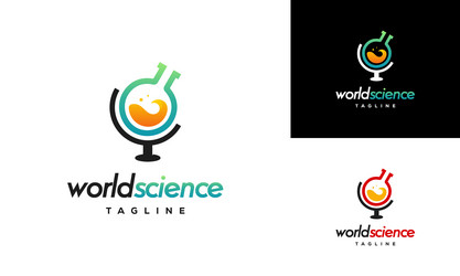 Modern wavy science logo designs concept Vector Image