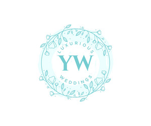 Yw initials letter wedding monogram logos Vector Image