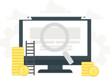 Software testing with desktop computer cartoon Vector Image