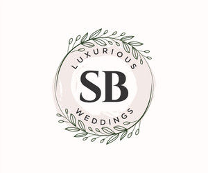 Sb initials letter wedding monogram logos Vector Image