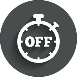Timer off sign icon stopwatch symbol Royalty Free Vector