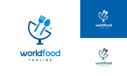 World food logo designs concept restaurant Vector Image