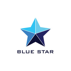 Low poly blue star is made with triangles Vector Image