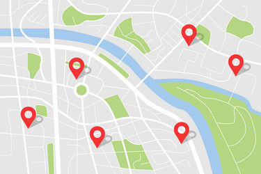 City map with location town plan pin for gps Vector Image