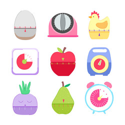 Cooking kitchen timer cartoon Royalty Free Vector Image