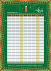 Ramadan calendar design with timetable schedule Vector Image