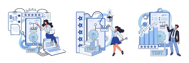 Application Testing Metaphor Software Royalty Free Vector