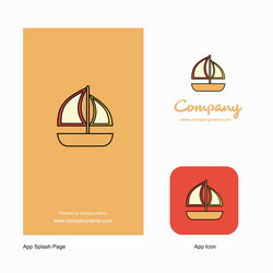 Boat company logo app icon and splash page design Vector Image
