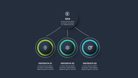 Diagram concept for infographic with 3 steps Vector Image