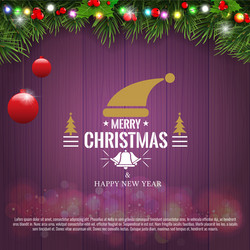 Horizontal christmas border frame with fir Vector Image