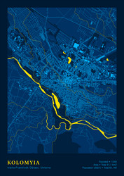 Sumy map poster highly detailed map in patriotic Vector Image