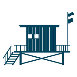 Lifeguard tower icon station beach building Vector Image