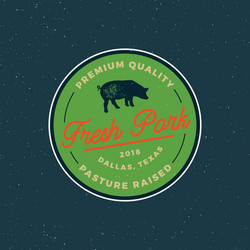 Premium fresh pork label retro styled meat shop Vector Image