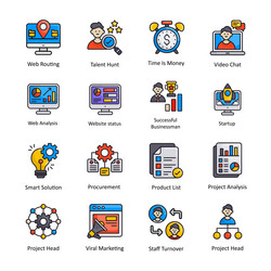 Project management solid icon design illust Vector Image