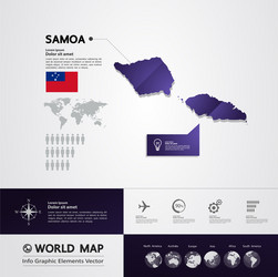 Samoa map stylish location icon with map Vector Image
