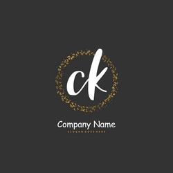C k ck initial handwriting and signature logo Vector Image
