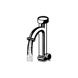 Faucet icon hand draw black colour world water Vector Image