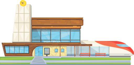 Colorful sketch top view of railway station Vector Image