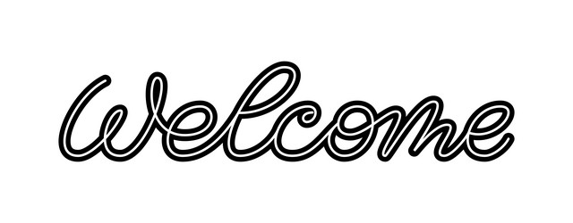 Welcome phrase single line wavy title header sign Vector Image