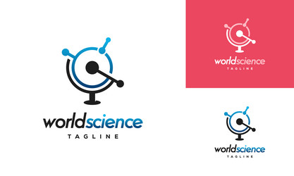 Modern wavy science logo designs concept Vector Image