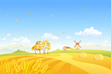 Fall fields Royalty Free Vector Image - VectorStock