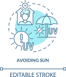 Avoiding sun concept icon Royalty Free Vector Image