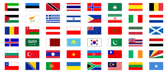 Collection of National Flags Royalty Free Vector Image