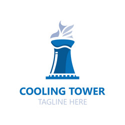 Cooling tower logo image design energy industry Vector Image