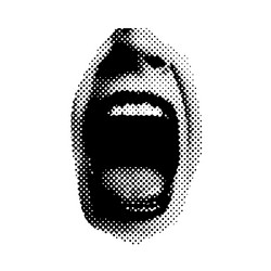 Closed halftone female mouth lips front view Vector Image