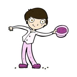 Comic cartoon man tipping hat Royalty Free Vector Image