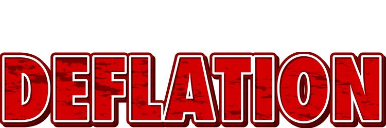 Deflation word logo in red colour Royalty Free Vector Image