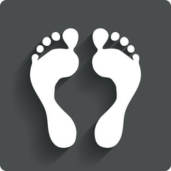 Human footprint sign icon no barefoot symbol Vector Image