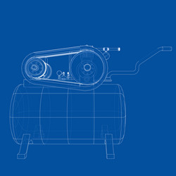 Outline air compressor Royalty Free Vector Image