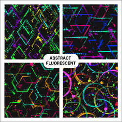 Neon patterns with wavy shapes paint splatter Vector Image