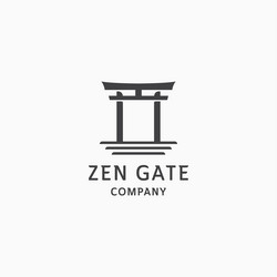 Torii gate logo icon design template japan dojo Vector Image