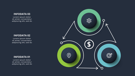 Diagram concept for infographic with 3 steps Vector Image