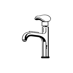 Faucet icon hand draw black colour world water Vector Image