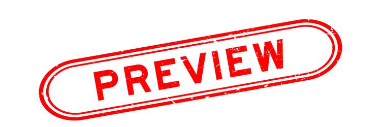 Grunge red preview word round rubber seal stamp Vector Image