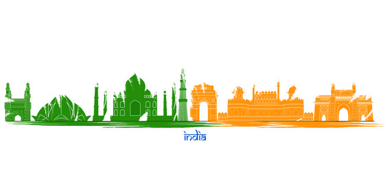 Famous indian monument cityscape for independence Vector Image