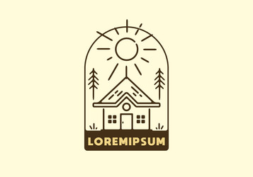 Line art of simple house Royalty Free Vector Image