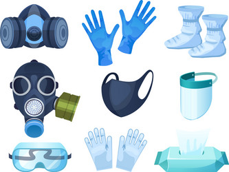 Medical personal protective equipment set safety Vector Image